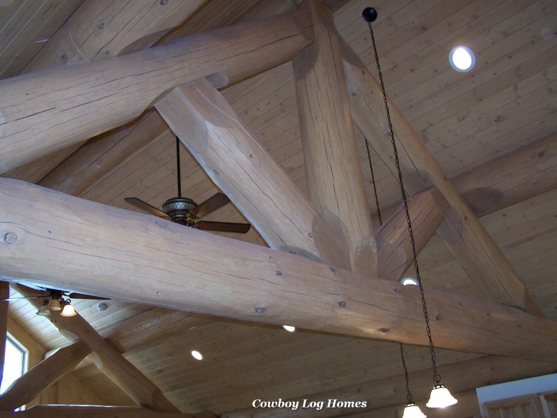 Post and Beam Constructed King Truss : Cowboy Log Homes