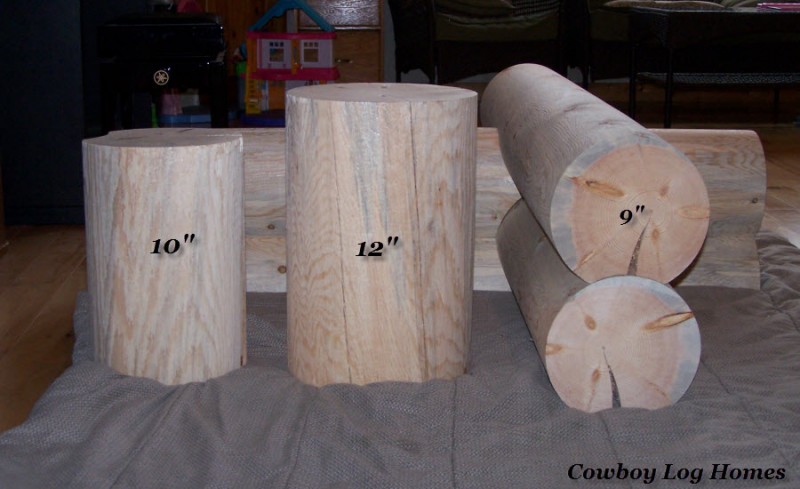 Milled Log Sample Sizes | Cowboy Log Homes