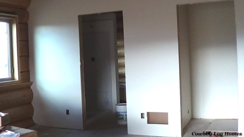 Sheetrock of Interior Walls | Cowboy Log Homes