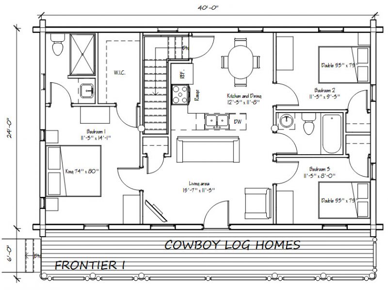 Frontier Plan 1,230 Sq. Ft. | Cowboy Log Homes